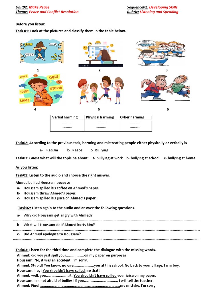 Worksheet Bullying | Download Free PDF | Bullying