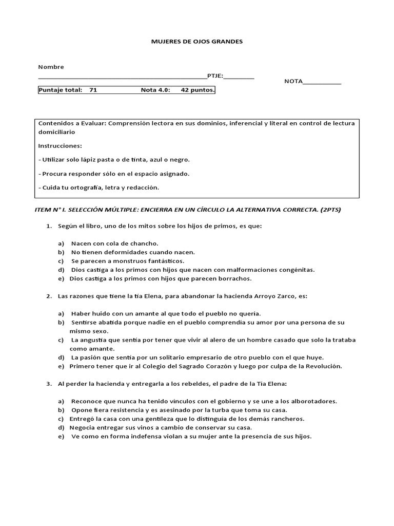 Control Lector Mujeres de Ojos | PDF