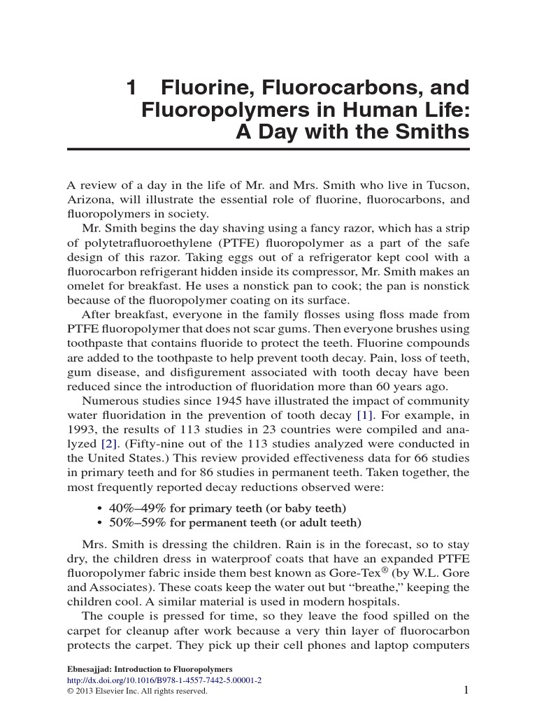 1 Fluorine, Fluorocarbons, and Fluoropolymers in Human Life: A Day With ...