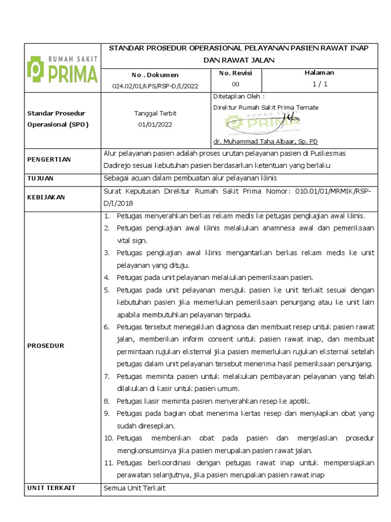 KPS 9b. SPO Pasien Ranap-Rajal | PDF