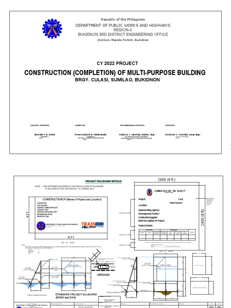 Construction (Completion) of Multi-Purpose Building: Cy 2022 Project | PDF