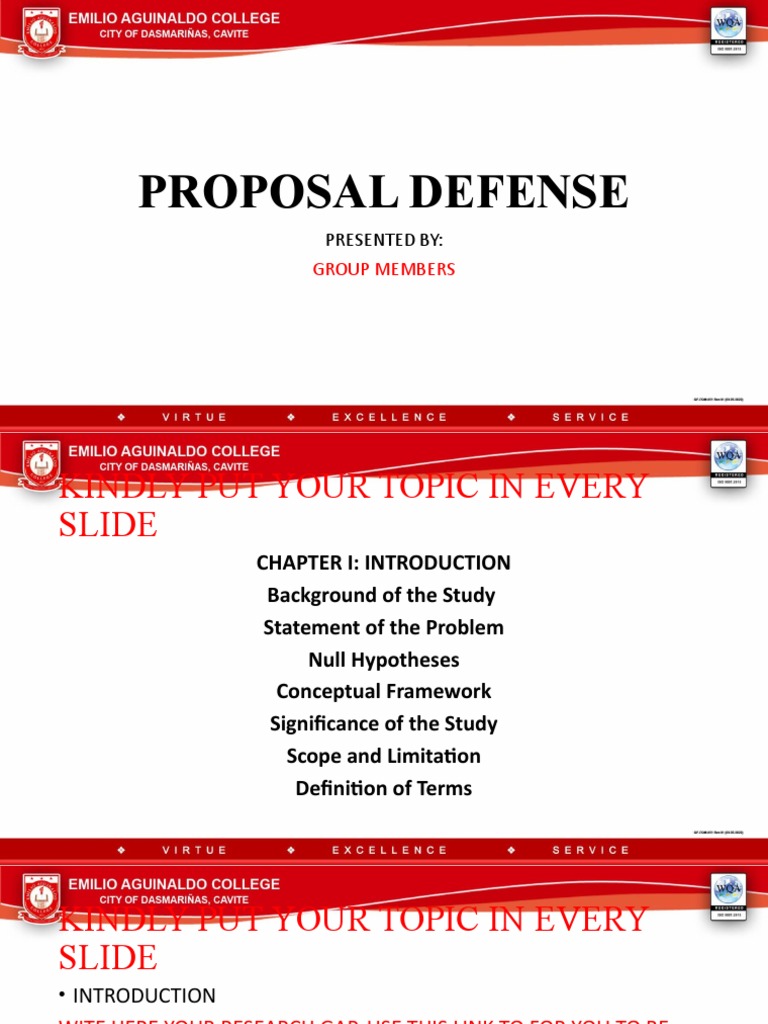 Research Proposal Defense Template | PDF | Hypothesis | Null Hypothesis
