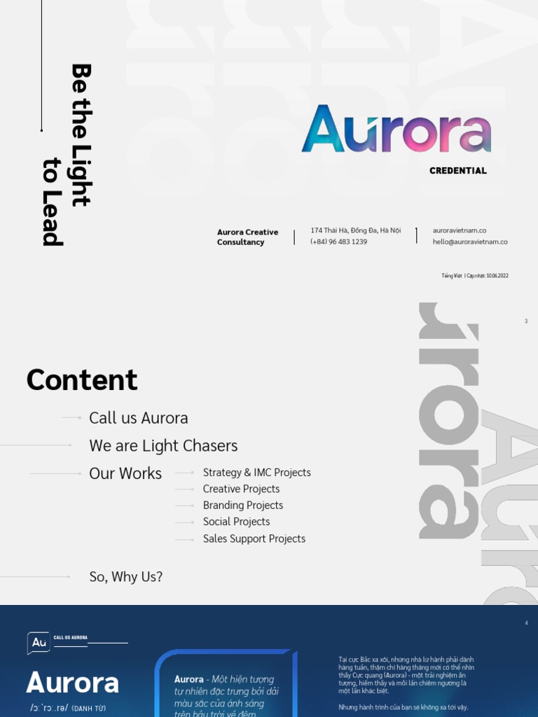 Aurora Creative Consultancy: Credential | PDF