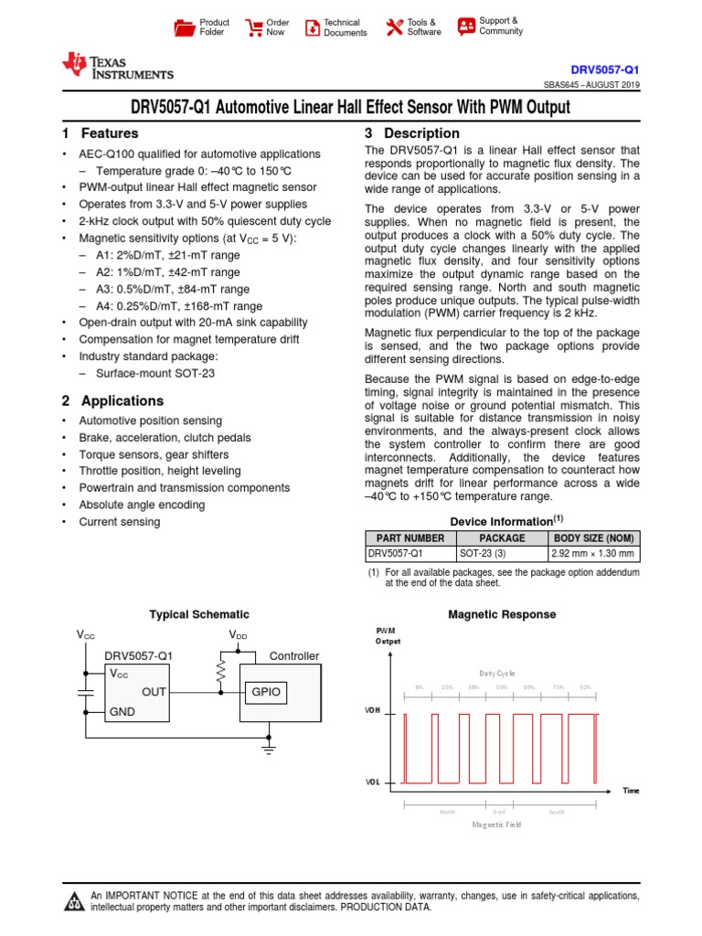 drv5057 q1 | PDF | Electrostatic Discharge | Power Supply