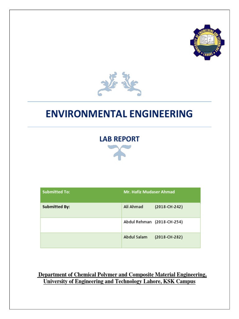Env Engg Lab Report | PDF | Membrane | Alkalinity