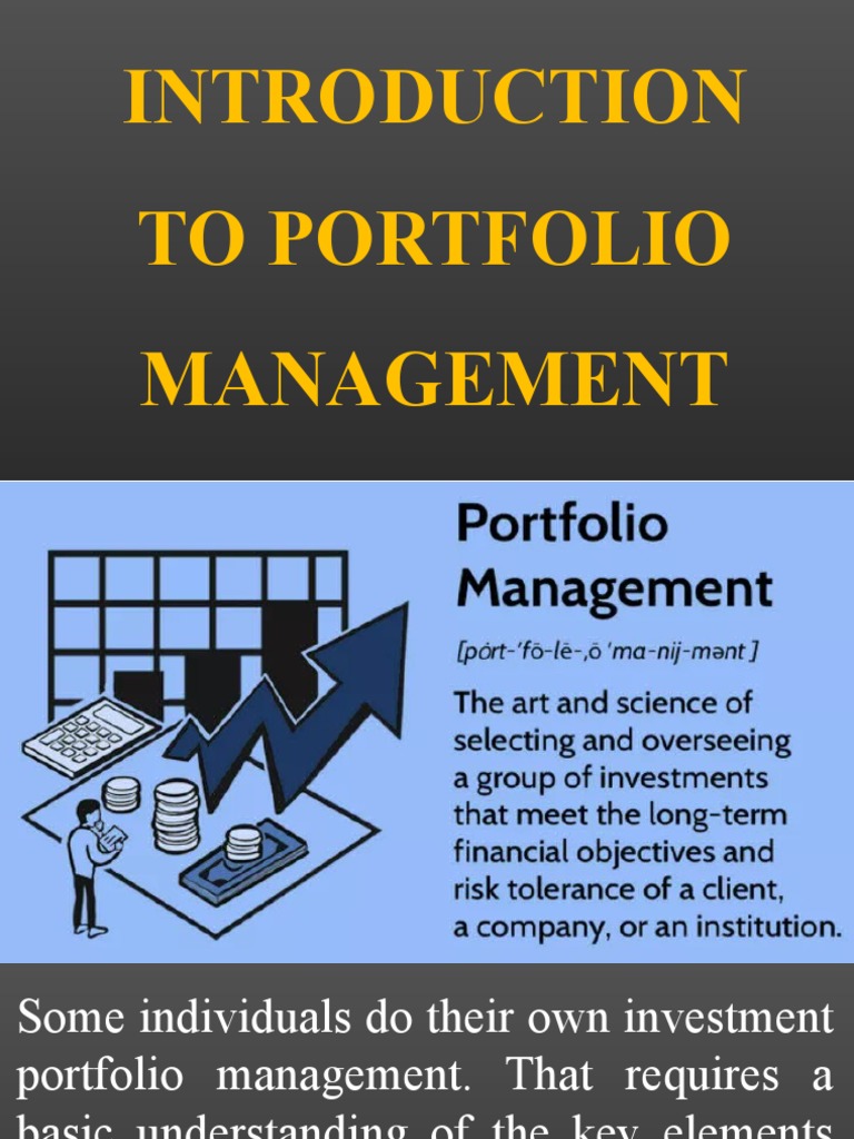 Intro To Portfolio Mgt Pdf Stock Market Index Investment Management