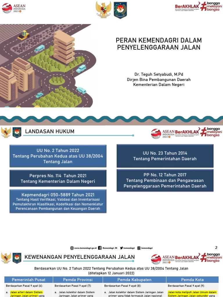 Paparan Kemendagri - Peran Kemendagri Dalam Penyelenggaraan Jalan | PDF