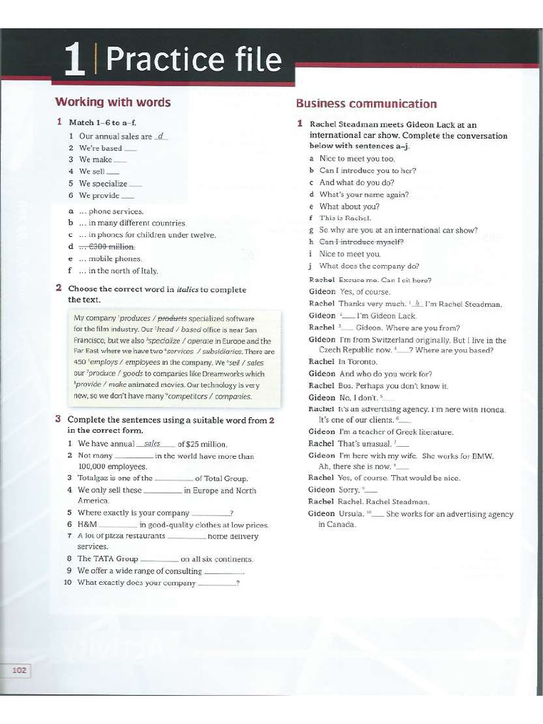 Business Result A2 Unit3 Exercises | PDF