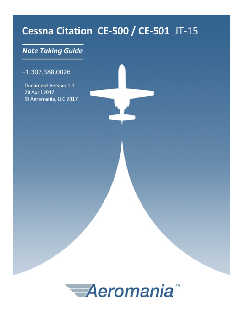 CE500 Note Taking Guide v1.12 | PDF | Takeoff | Flap (Aeronautics)