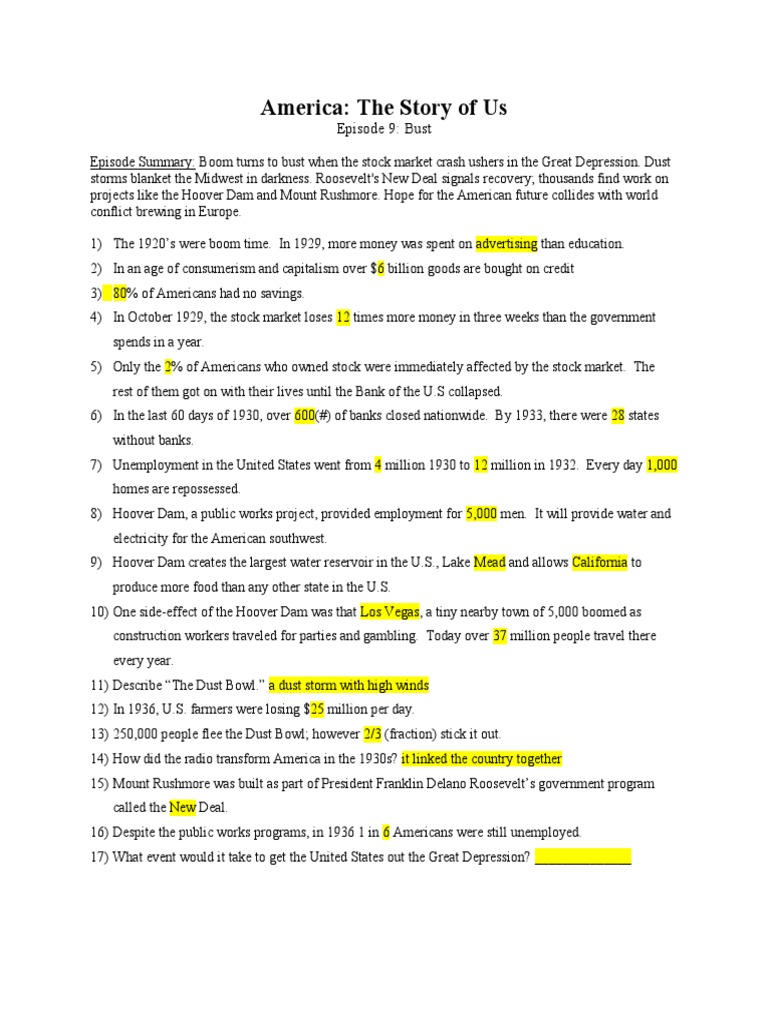 America The Story of US Great Depression New Deal | PDF | Great ...