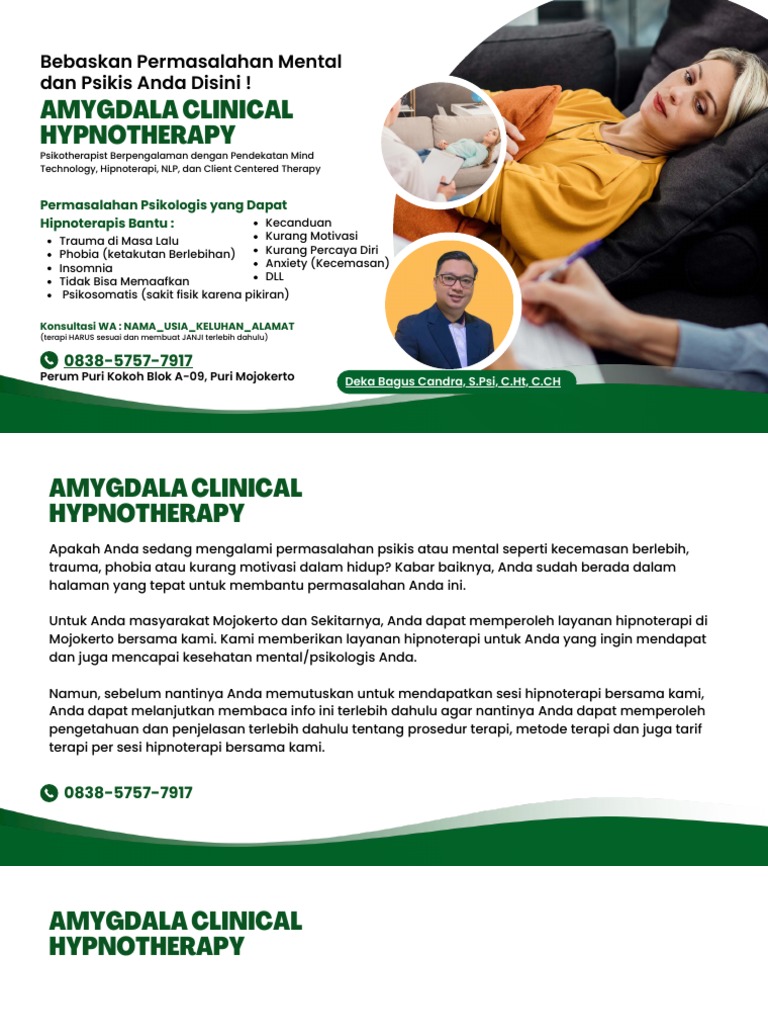Hipnoterapi Mojokerto - Deka Bagus Candra S.Psi CH.T C.CH - 0838 5757 7917 | PDF