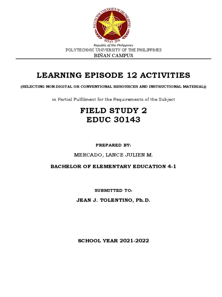 FS2-EP-12 - Lance | PDF | Learning | Teachers