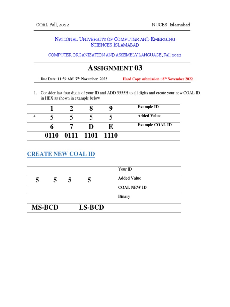 COAL Assignment 3 | PDF | Multiplication | Elementary Mathematics