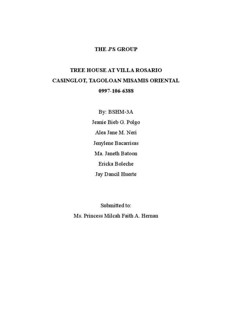 The J'S Group Tree House at Villa Rosario Casinglot, Tagoloan Misamis ...