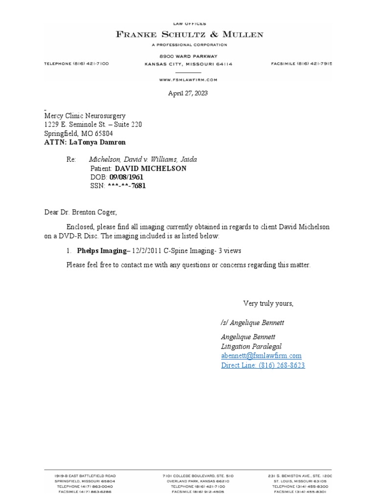 Expert Correspondance Via Pt. Imaging Records | PDF