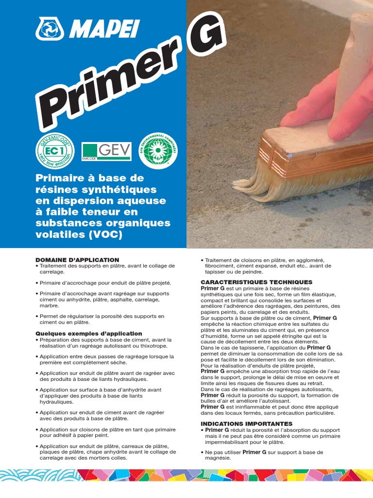 Primer G | PDF | Plâtre | Peinture