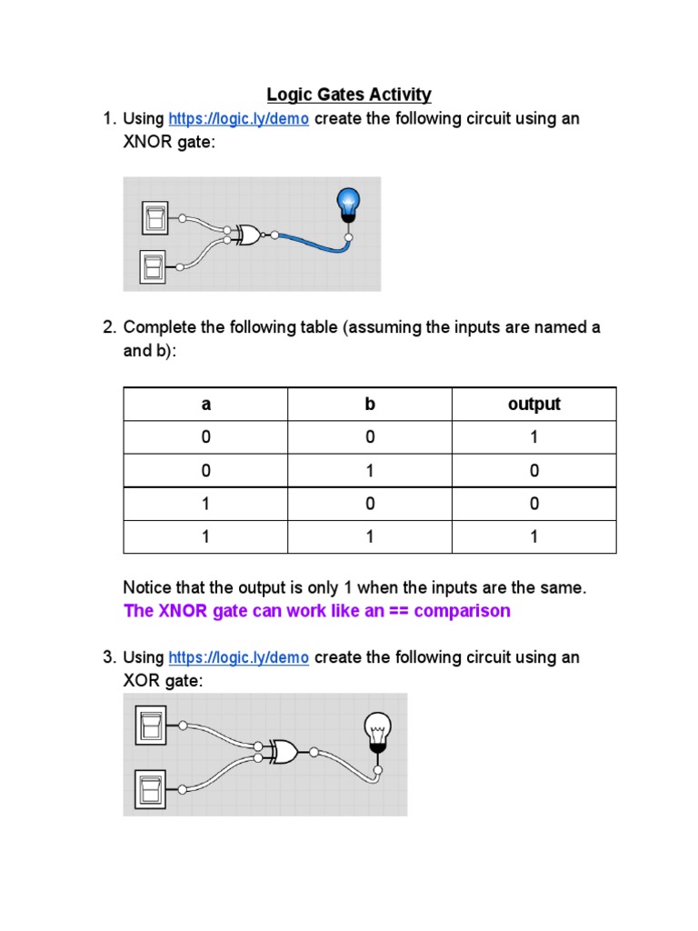 Logic Gates Activity Explained | PDF | Computer Engineering | Logic