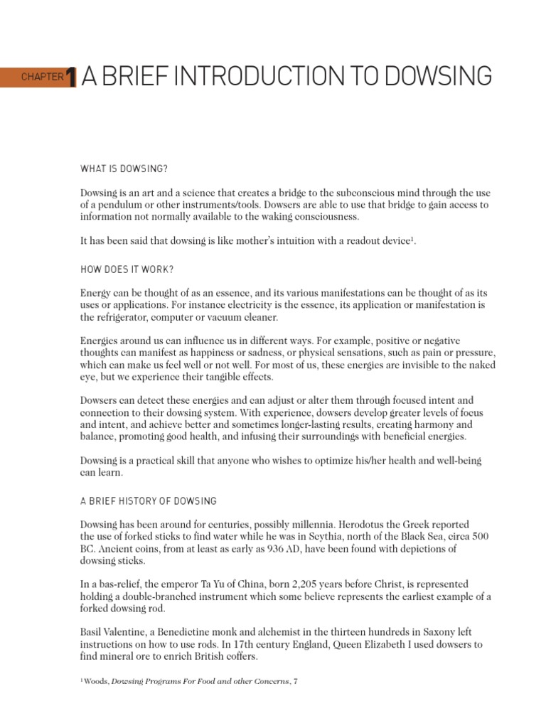 Beginners Dowsing Chapter 1 | PDF | Dowsing | Pendulum