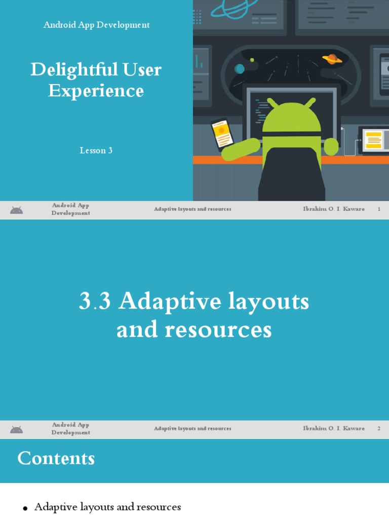 3.3 Adaptive Layouts and Resources, Android | PDF | Android (Operating System) | Mobile App