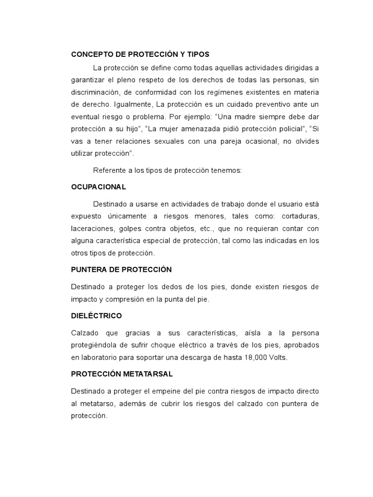 Concepto de Protección y Tipos | PDF