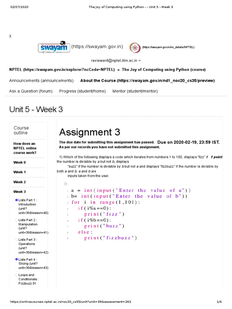JOC Python Week - 03 - Assignment - 01 | PDF