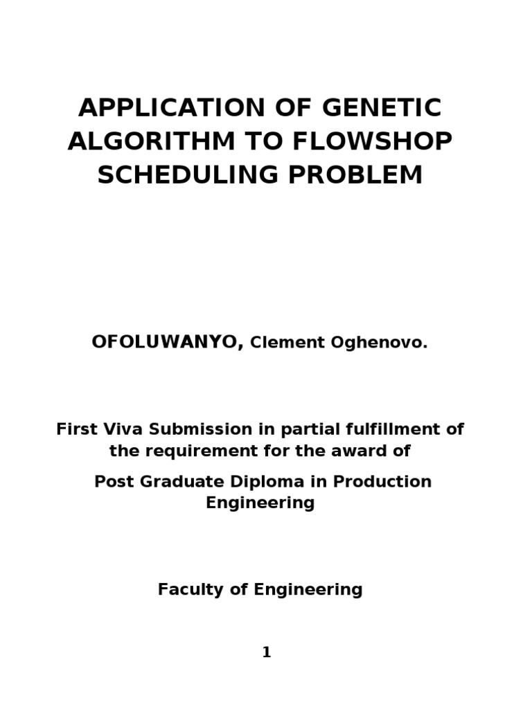 Project Work (Uniben) Retouched | PDF | Genetic Algorithm | Mathematical Optimization