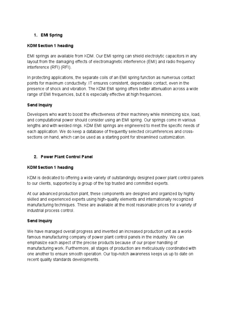 EMI Spring KDM Section 1 Heading | PDF | Electromagnetic Interference ...