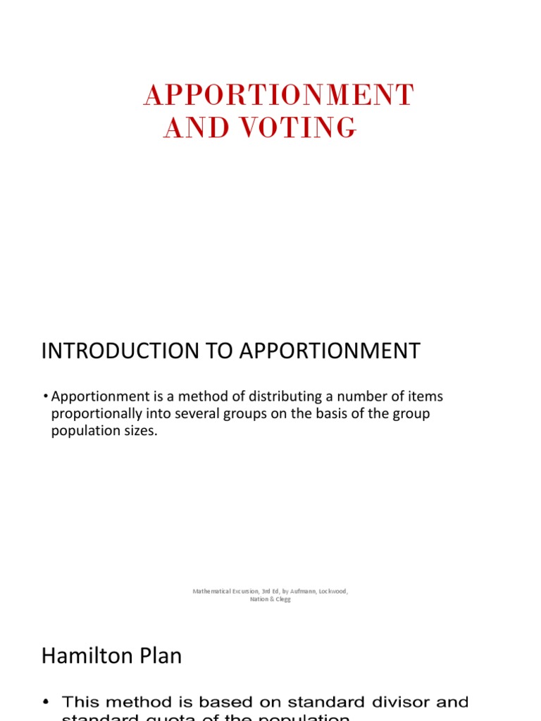 Lesson 8 Apportionment and Voting | PDF | Voting | Evaluation Methods