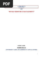 Human Resource Management Project Report | PDF | Human Resource ...