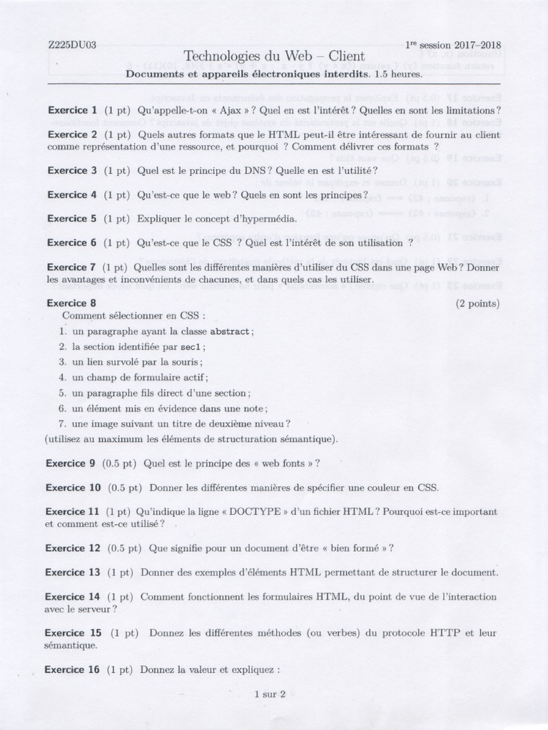 Examen Techno Web Client | PDF
