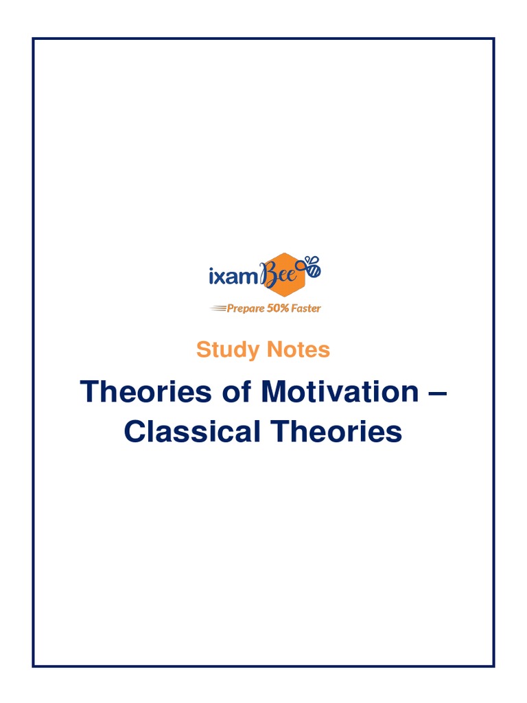 Theories of Motivation - Classical Theories: Study Notes | PDF ...