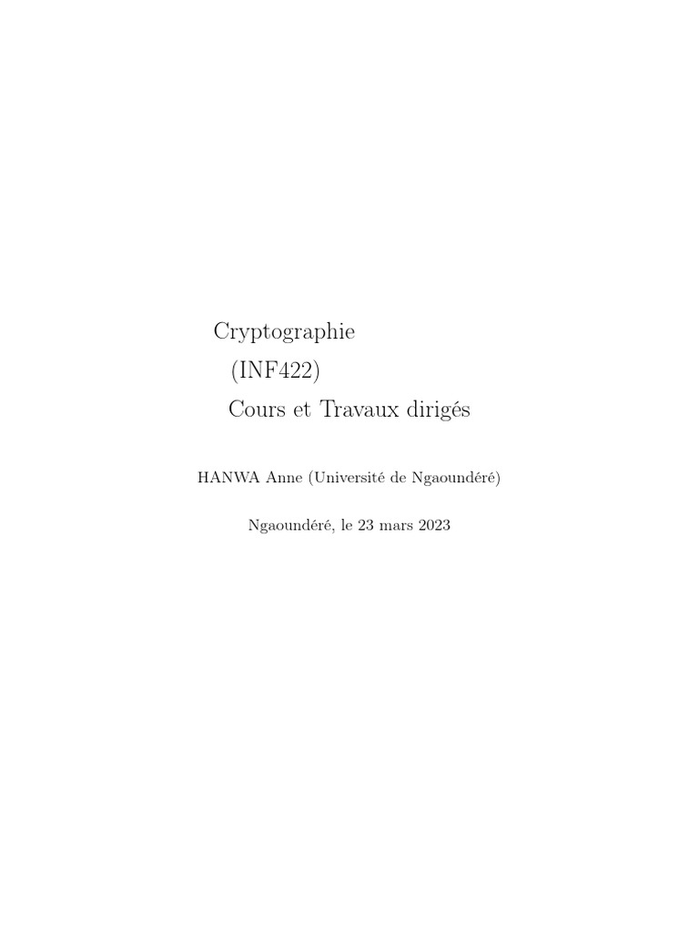 Cryptographie | Descargar gratis PDF | Théorie de la complexité (informatique théorique) | Cryptage