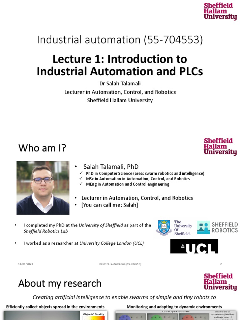 Lecture 01 - Introduction to industrial automation | PDF | Programmable Logic Controller ...