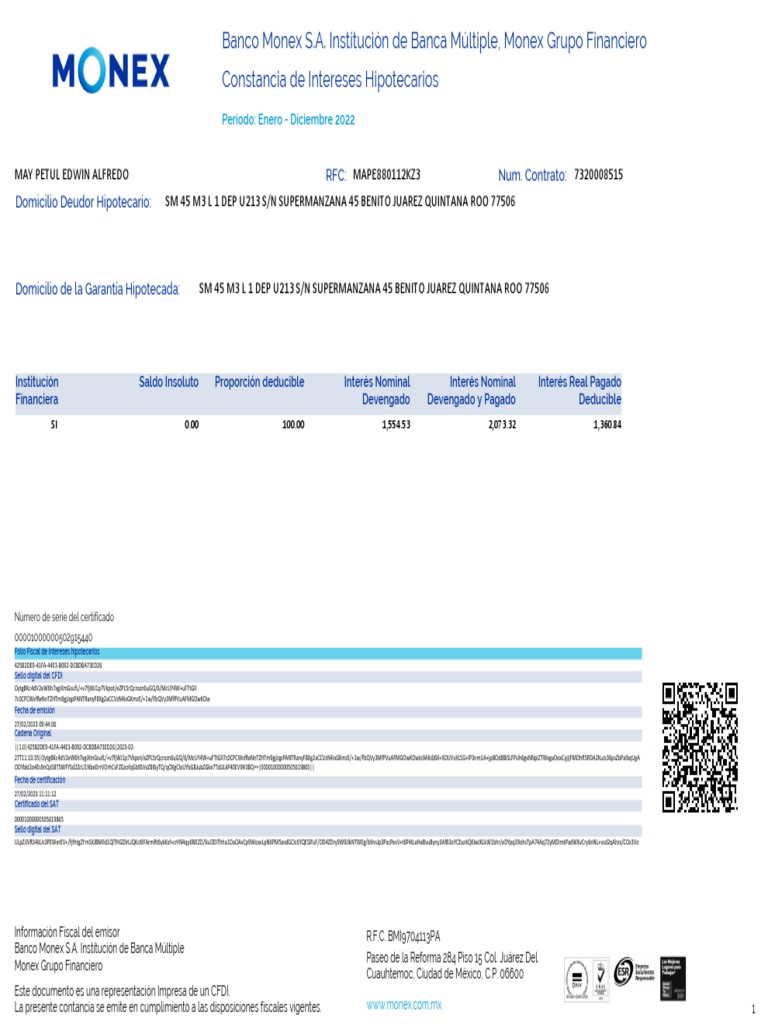 Constancia Intereses Declaracion Anual PDF | PDF | Dinero | Industrias ...