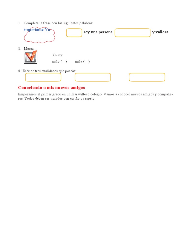 Conociendo-a-mis-Compañeros-para-Primer-Grado-de-Primaria | PDF