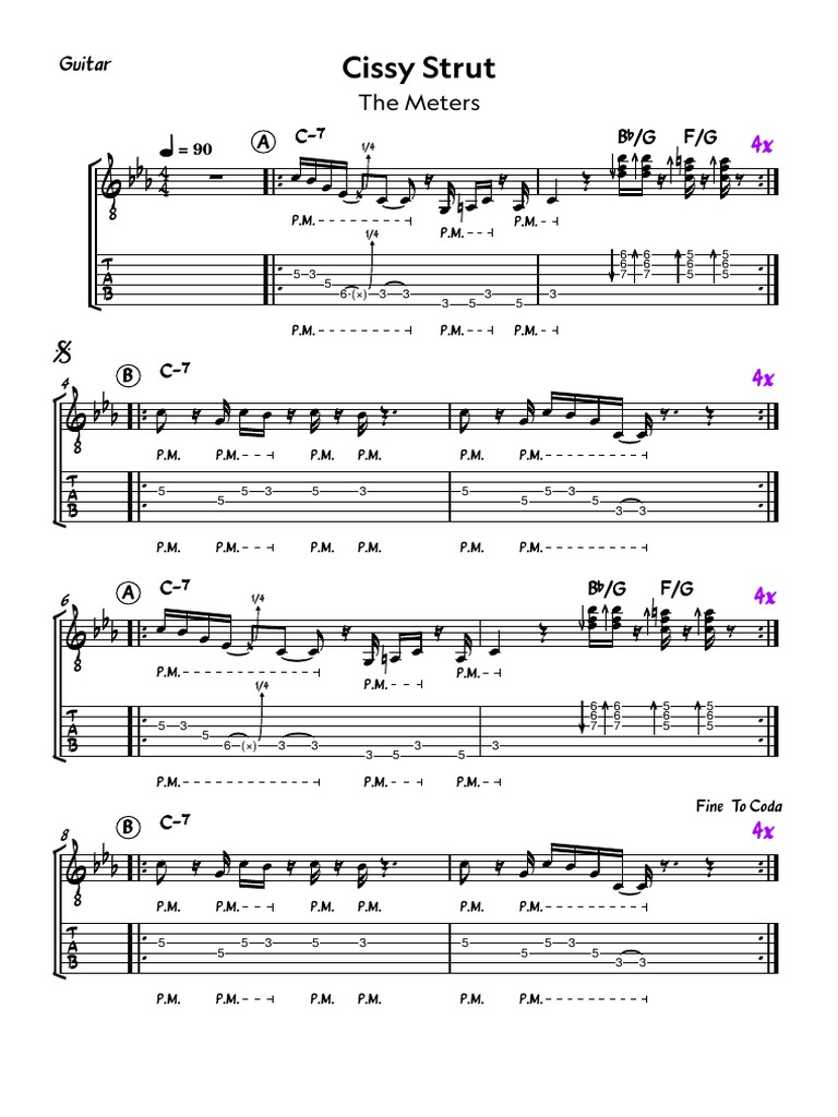 Cissy Strut Lead Sheet and Tabs | PDF
