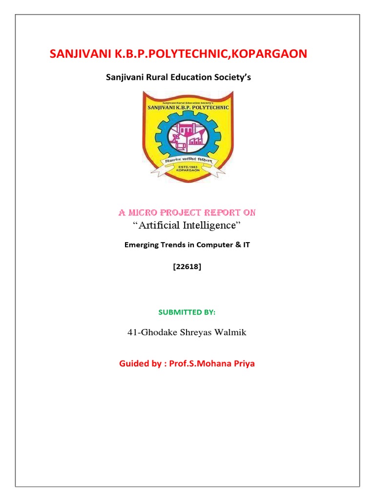 Artificial Intelligence Microproject | PDF | Artificial Intelligence | Intelligence (AI) & Semantics