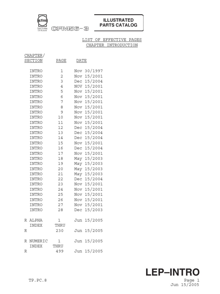 cfm56-3_ipc_rev59_D7_intro | PDF | Mechanical Engineering | Manufactured Goods