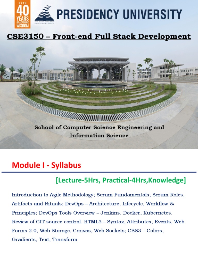 CSE3150 - Front-End Full Stack Development: School of Computer Science ...