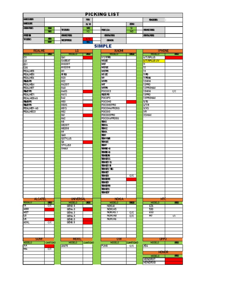 Picking List: Simple | PDF | Computación personal | Internet de las Cosas