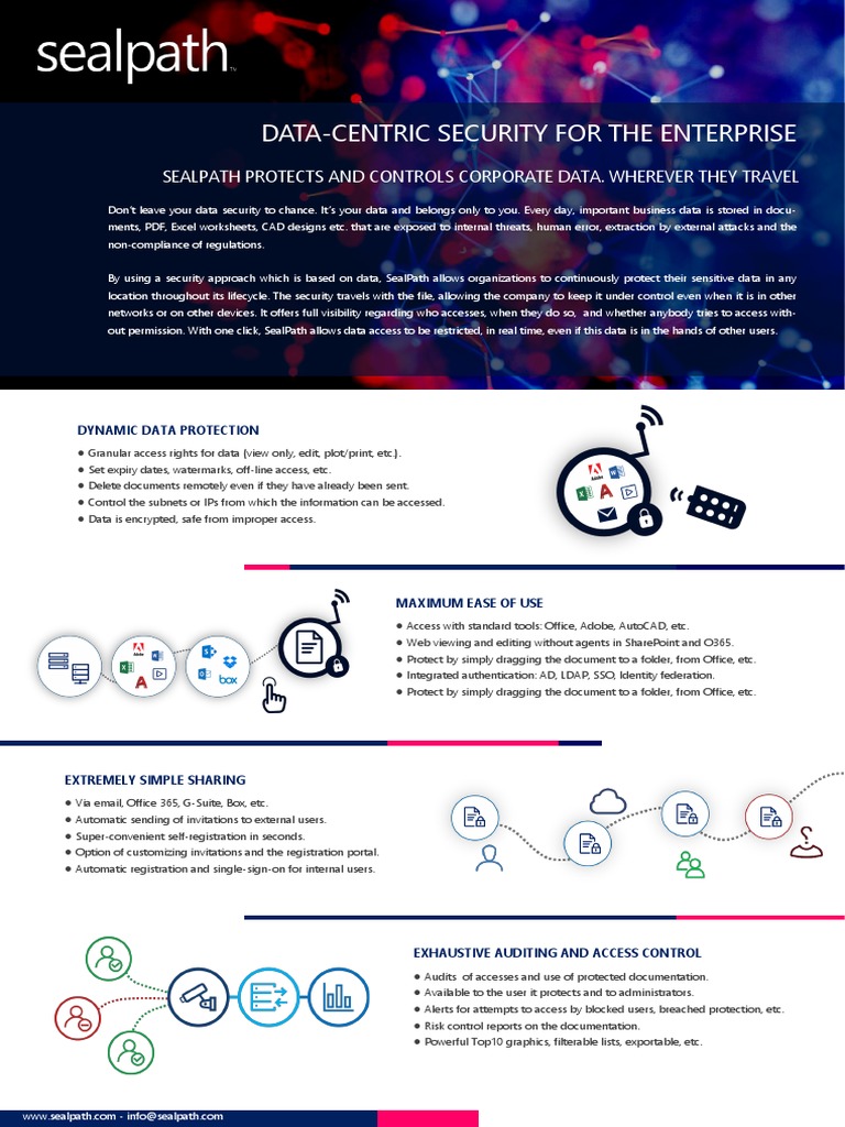 Datasheet - SealPath Data-Centric Security - 2020 | PDF | Share Point | Microsoft Outlook
