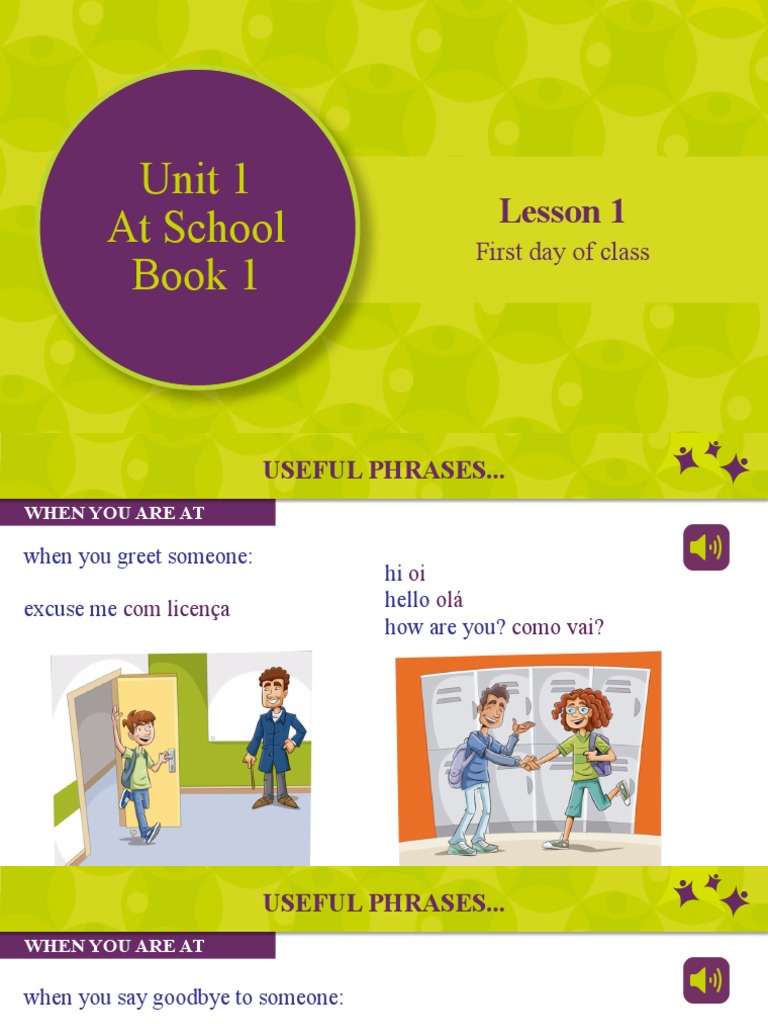 Unit 1 at School Book 1: Lesson 1 | PDF