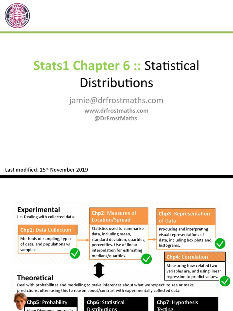 DTH S1-Chp6-StatisticalDistributions - Lesson 1 | PDF