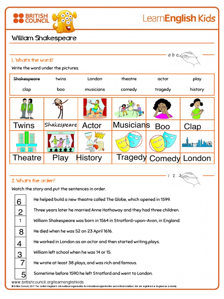 Short Stories Shakespeare William Shakespeare Worksheet | PDF | William ... Short Stories Shakespeare William Shakespeare Worksheet | PDF | William ...