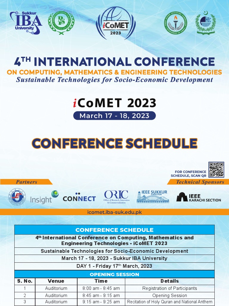 iCoMET 23 Program Schedule - 2 | PDF | Deep Learning | Artificial ...
