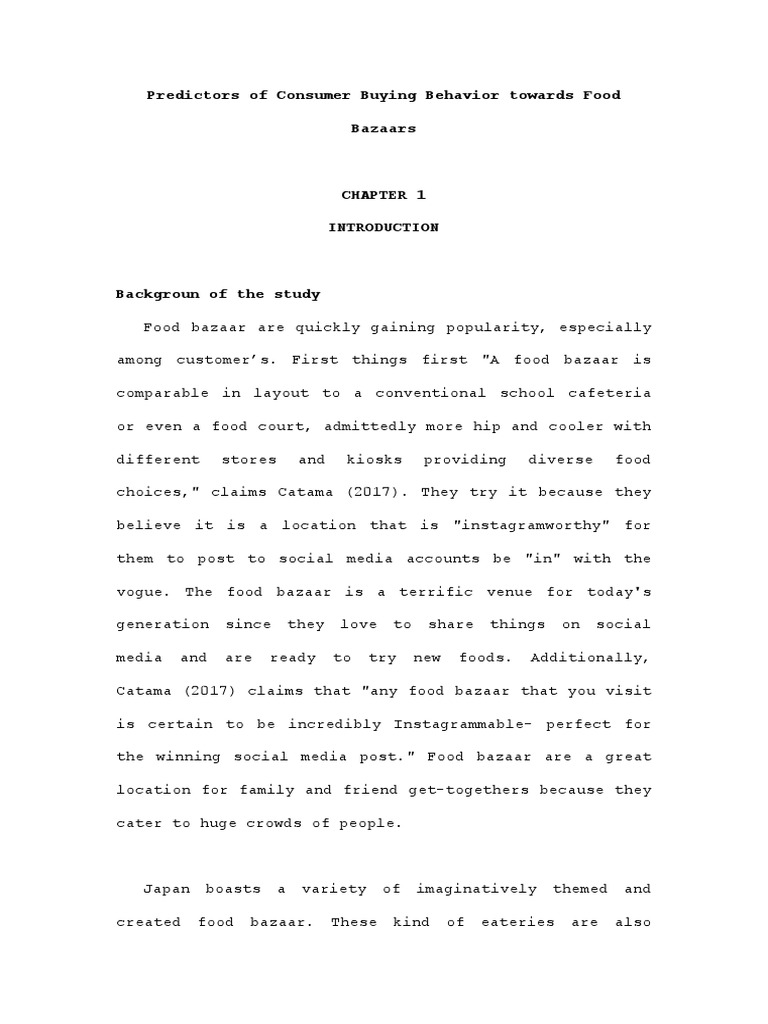 Thesis Chapter 1 To 2 | PDF | Behavior | Consumer Behaviour