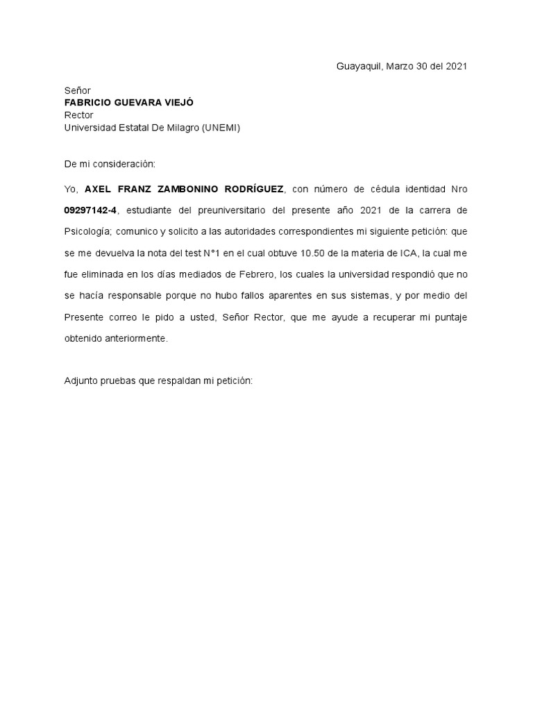 Solicitud de Revisión de Nota ICA | PDF