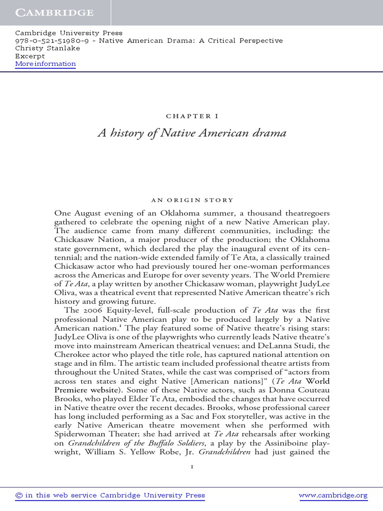 History of Native American Drama | PDF | Indigenous Peoples Of North ...