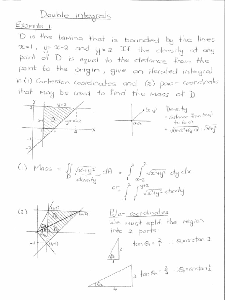 WTW258 Examples (Double Integrals in Cartesian and Polar Coordinates) | PDF