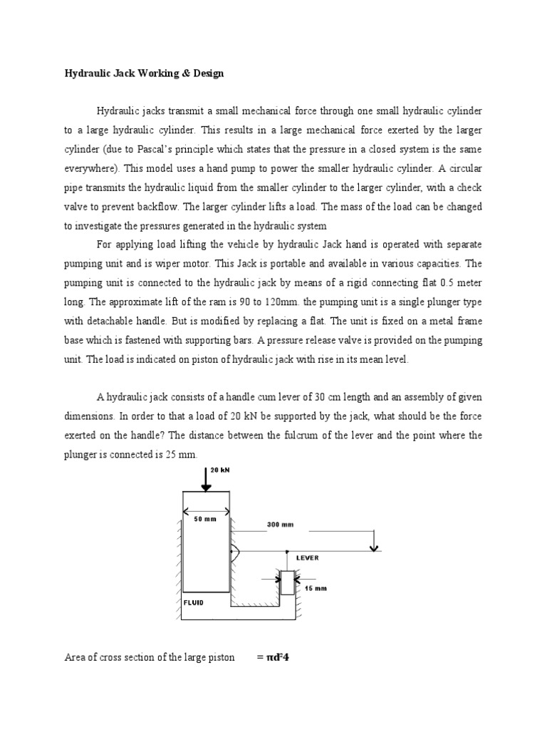 How hydraulic jacks work and are designed | PDF | Pump | Lever